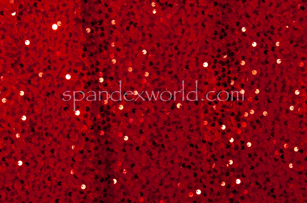Stretch Sequins Velvet (Red/ Red)