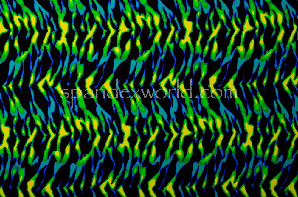 Neon Green And Blue Zebra Print