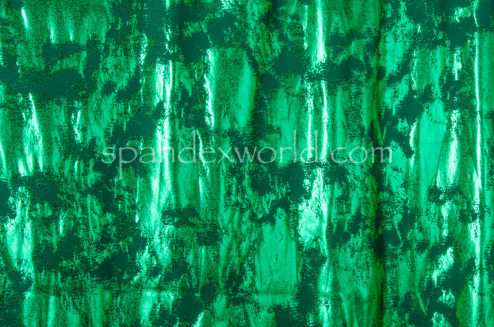 Cloud Metallic Foil Pattern Spandex (Kelly/Ke