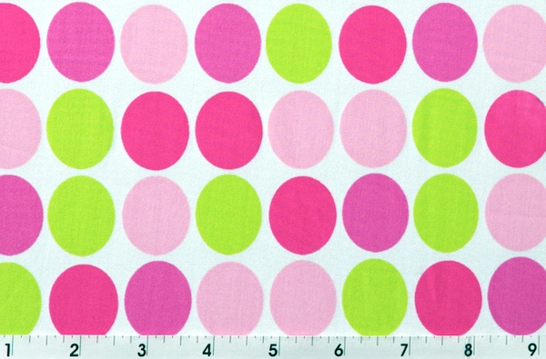 Printed Polka Dots (Lime, Pink, White)