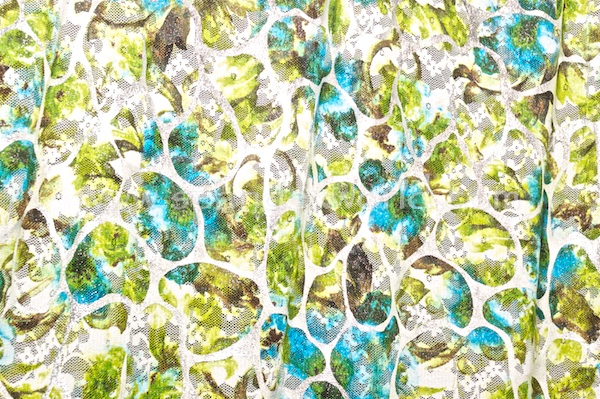 Stretch Metallic Lace (Lime/Blue/Silver)