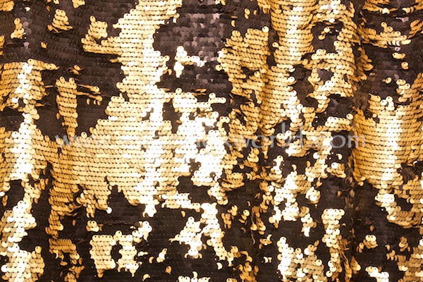 Stretch Sequins (Matte Black/Matte Gold)